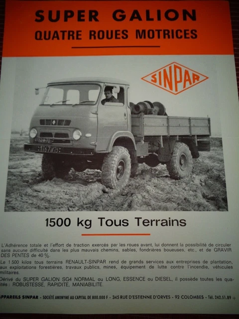 OLD PUB SIMPAR TRUCK, TRACTOR SUPER GALION brochure prospectkt £10.15 ...