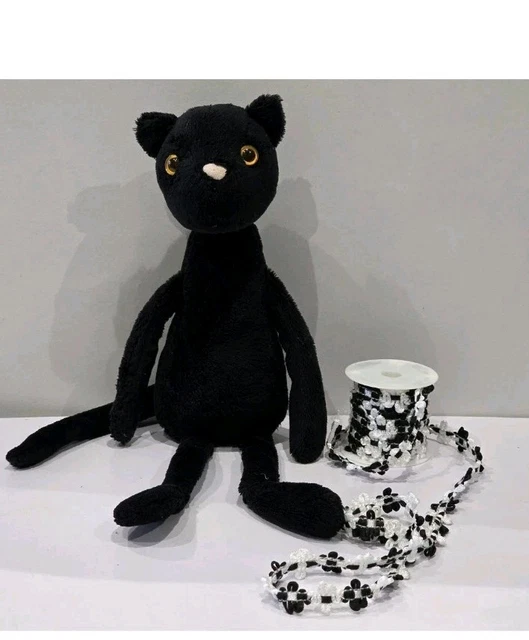 JELLYCAT BLACK CAT Rumplekin retired soft toy sd £141.10 - PicClick UK