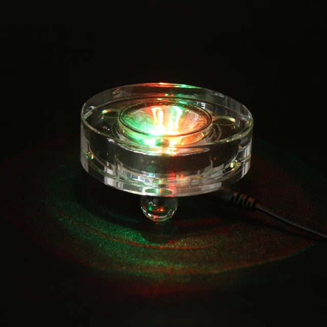 LED LIGHT-UP STAND Round Display Base Holder for Crafts Glass Art with ...