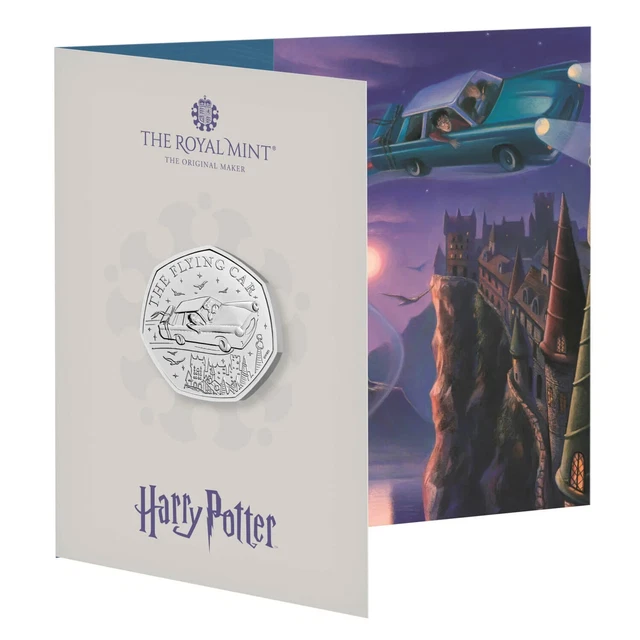 NEW: 2025 HARRY Potter 07 Flying Car 50p Brilliant Uncirculated Coin ...