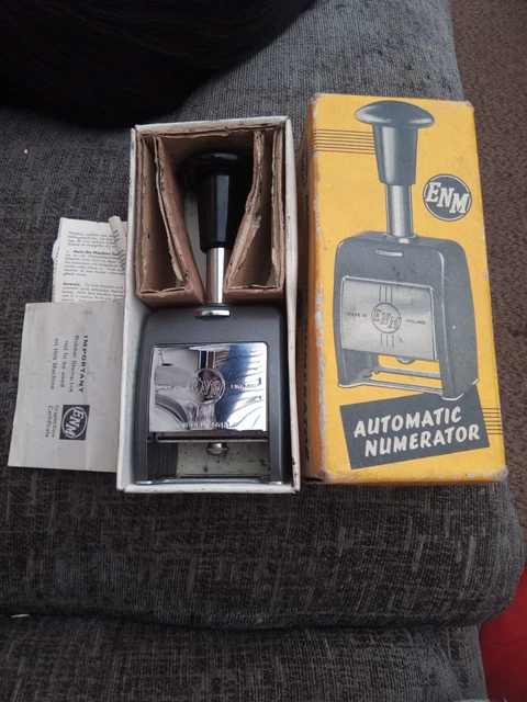 VINTAGE ENM UNIVERSAL Automatic Numerator Self Inking Stamp £7.00 ...