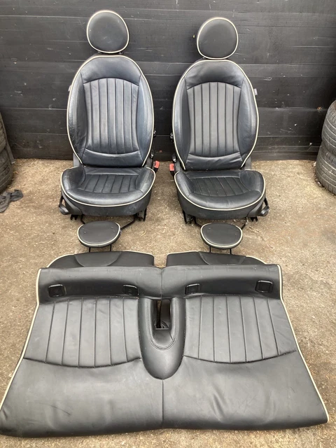 GENUINE MINI COOPER s jcw Black Lounge Leather Heated Interior Seats ...