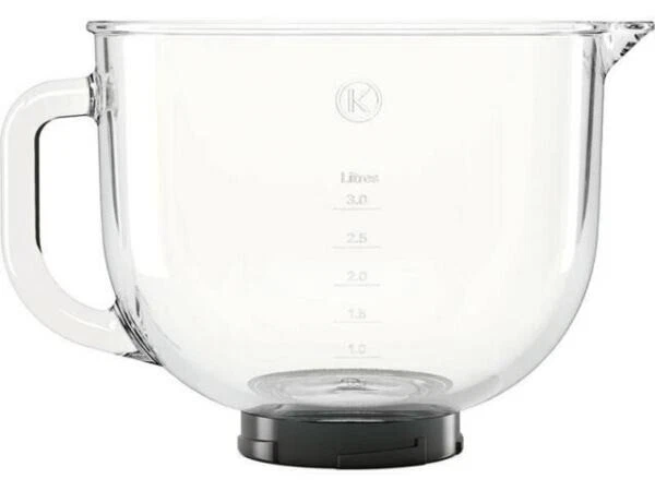 KENWOOD KMIX GLASS Mixing Bowl, New 4 Lug Base, Kmx750A Kmx754A Kmx760A ...