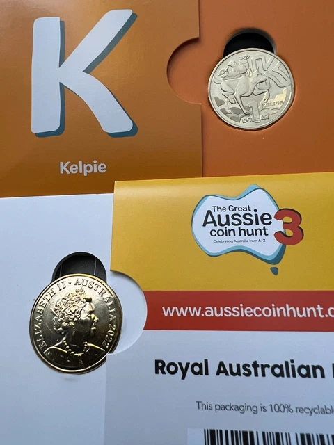 AUSTRALIA 2022-THE GREAT Aussie Coin Hunt 3 Alphabet Latter K $1 Coin ...