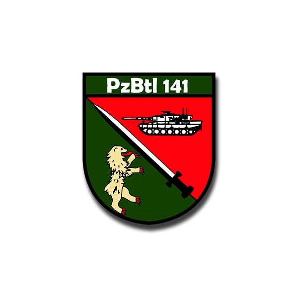 STICKER/STICKER PZBTL 141 tanks battalion brigade Hesse barracks 6x7 cm ...
