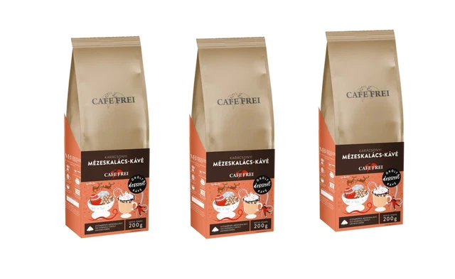(3) LIMITED EDITION Cafe Frei Gingerbread Flavour Ground Coffee Blend ...
