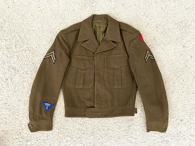 US ARMY EISENHOWER Ike Jacket Wool 28th Infantry Division Keystone ...