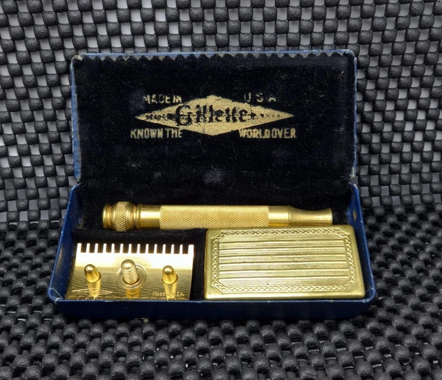 VINTAGE 1920'S GILLETTE Old Type DE Safety Razor Set Nice & Clean! $99. ...