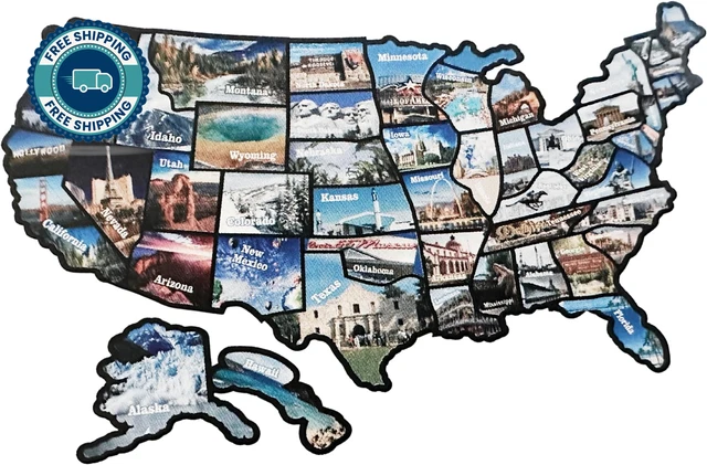 RV STATE TRAVEL USA Map Sticker United States Stickers Vinyl Map RV ...