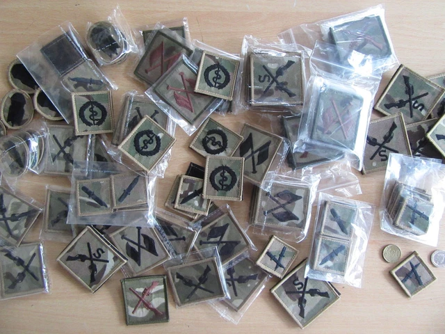 BRITISH ARMY, MOD. Vlcro backed Infantry trade patches, mixed. Job lot ...