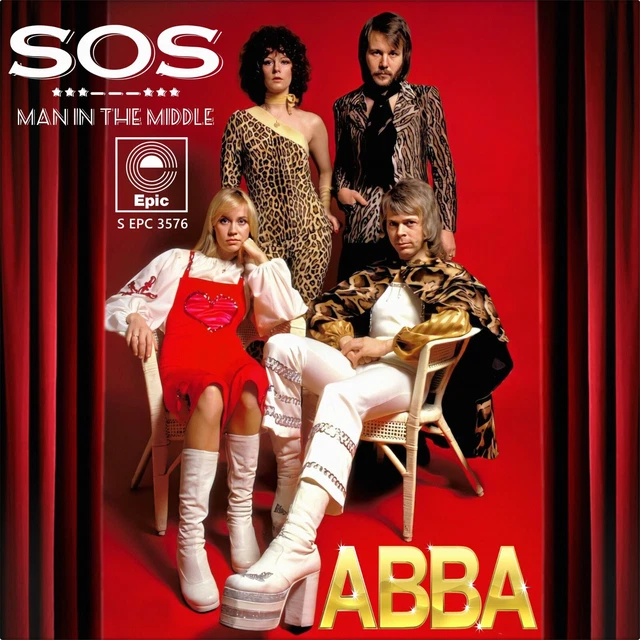 REPRO PHOTO ABBA S.O.S. / Man In The Middle AGNETHA EPIC 7" Single Size ...