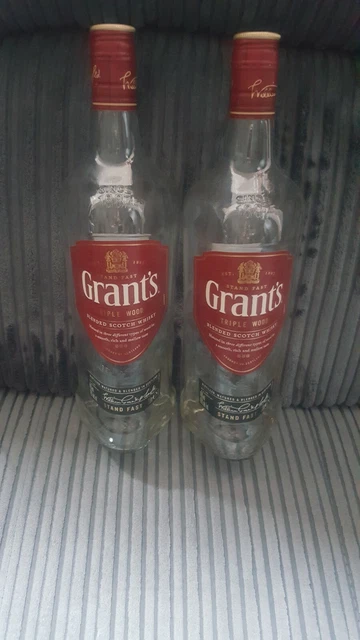 GRANTS EMPTY WHISKY bottles 1l each No labels on the bottles. £1.99 ...