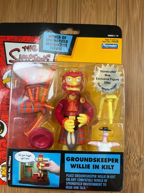 PLAYMATES INTERACTIVE SIMPSONS Series 14 Groundskeeper Willie In Kilt ...