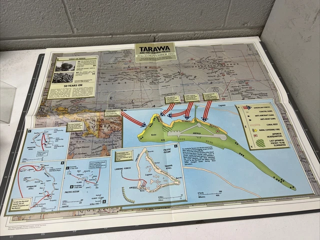 VINTAGE WW2 WAR Poster Tarawa Pacific War Ww2 Map Military $9.99 ...
