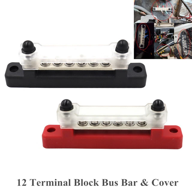 Harrison Terminal Blocks 2x 12 Terminal Block Bus Bar & Cover 12V ...