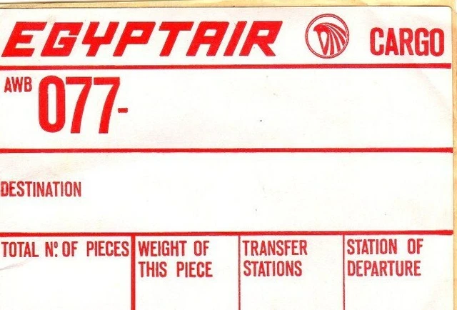 EGYPTAIR AIR CARGO system airlines sticker baggage FREIGHT LUGGAGE ...
