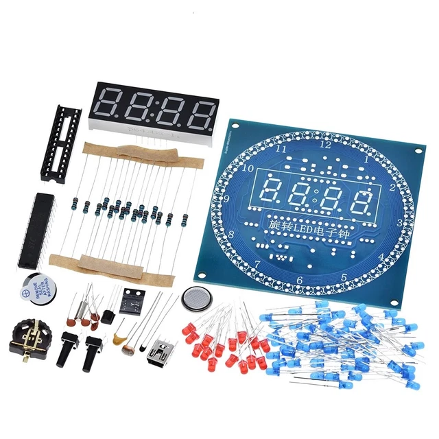 MCU STC15W408AS CLOCK Module LED Display Alarm Rotating LED Water Lamp ...