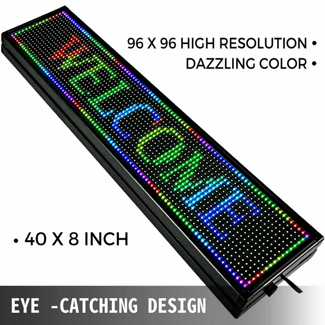 HIGH BRIGHTNESS OUTDOOR LED Sign Programmable Scrolling Message Display ...