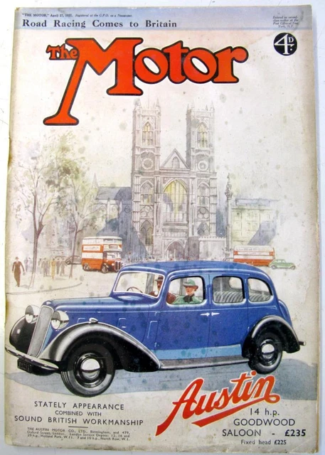 THE MOTOR 27 Apr 1937 Motoring Car Magazine Singer Super Nine Crystal ...