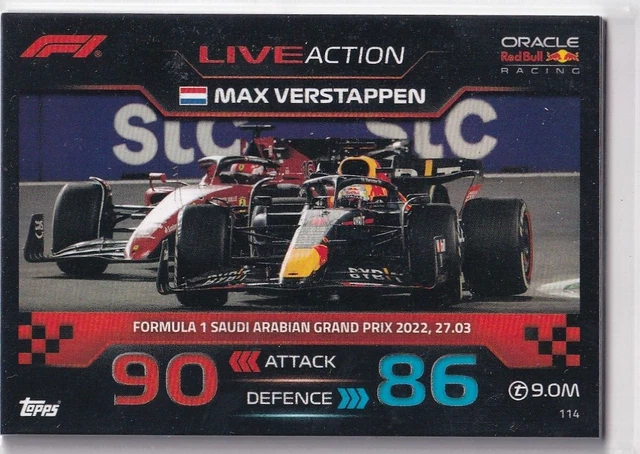 TOPPS F1 TURBO Attax 2023 Fórmula 1 Tarjeta Núm 114 Live Acción Max ...