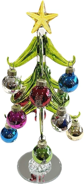 DISNEY GLASS CHRISTMAS Tree with 12 Characters baubles, Arribas ...
