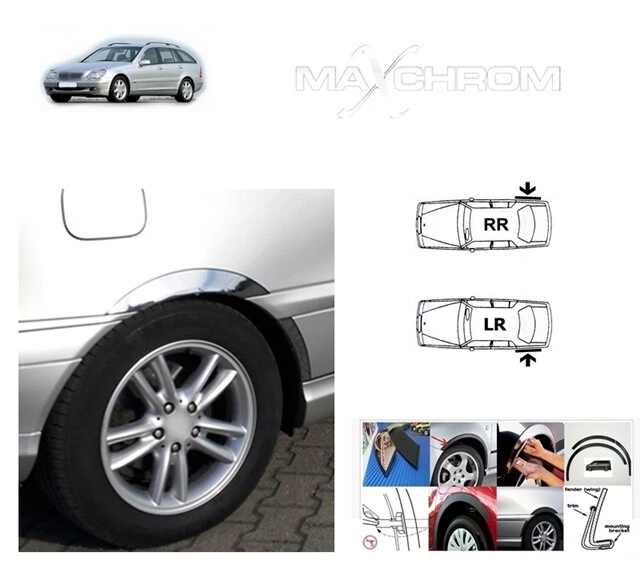 REAR WHEEL ARCH Trim left right Chrome Set for MERCEDES W203 Estate ...