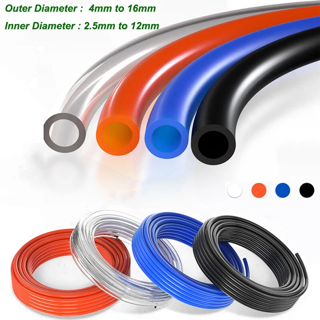 POLYURETHANE FLEXIBLE TUBING 4-Colors PU Pneumatic Pipe Hose Tube Fuel ...