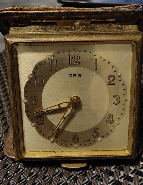 VINTAGE ORIS 7 Jewel Alarm Working Travel Clock. £25.00 - PicClick UK