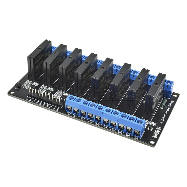5V 8 CHANNEL Solid State Relay Module Low Level Trigger SSR w/ Fuse ...