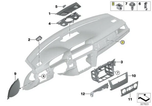 BMW E90 E91 E92 E93 Panneau Bordure Bande Broche Support Vis Bush ...