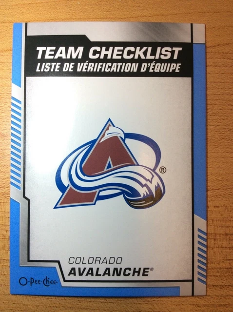 OPC 2020-2021 COLORADO Avalanche Team Checklist Blue Border Hockey Card ...