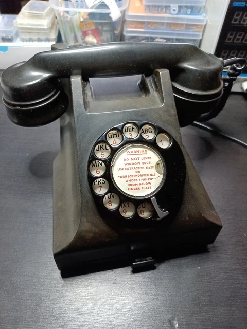 GENUINE 1950S VINTAGE Black BAKELITE Rotary Dial Telephone £36.99 ...
