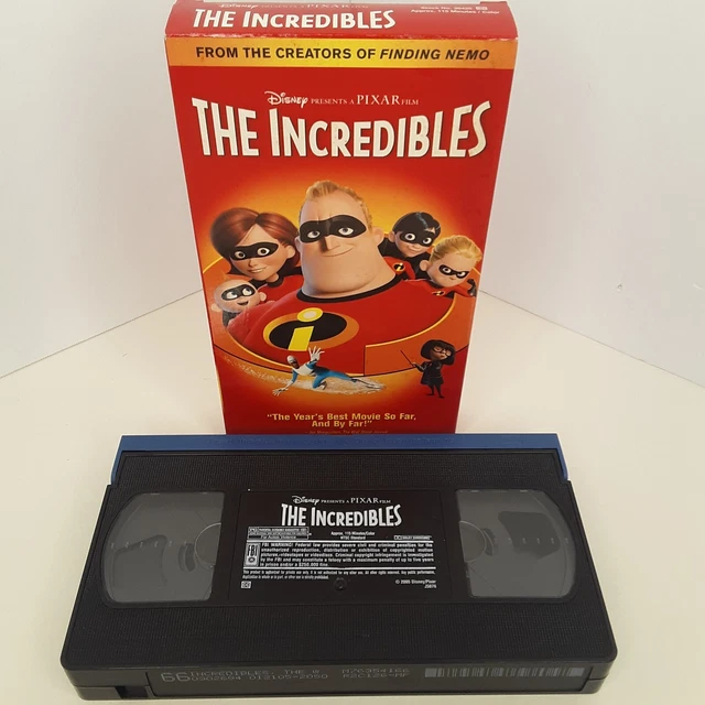THE INCREDIBLES VHS Tape Disney Pixar Animated Movie 2003 2005 USA See ...