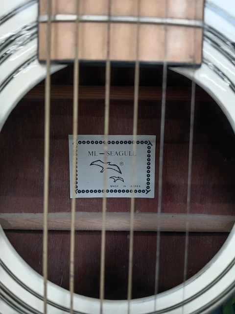 MARLIN ML-SEAGULL ACOUSTIC Guitar White Six String Right-Handed 20 ...