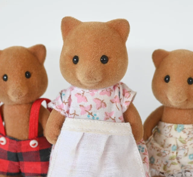 SYLVANIAN SLYDALE FOX figures. Mother Father Sister Brother calico ...