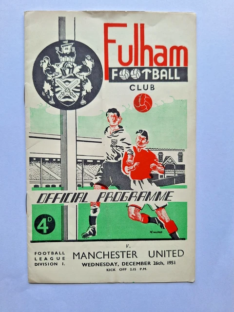 FULHAM V MANCHESTER United Season 1951-52 Football Programme £12.92 ...