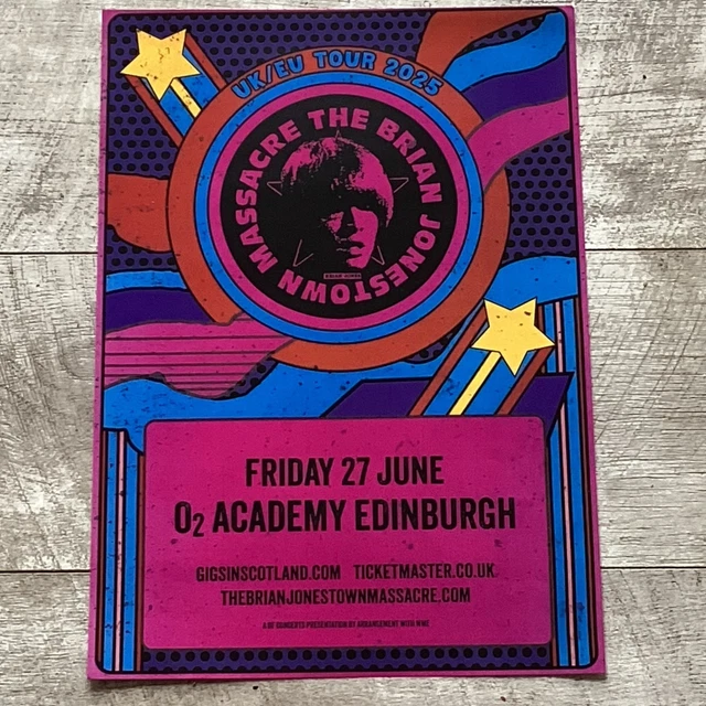 THE BRIAN JONESTOWN MASSACRE -Edinburgh june 2025 memorabilia Concert gig poster £7.75 - PicClick UK