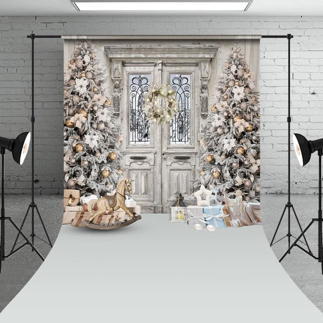 VINTAGE ELEGANT STONE Door Christmas Tree Backdrop $36.09 - PicClick AU