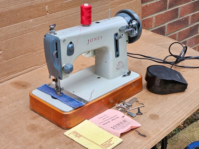 JONES D59 VINTAGE Electric sewing machine with instruction manual £295. ...
