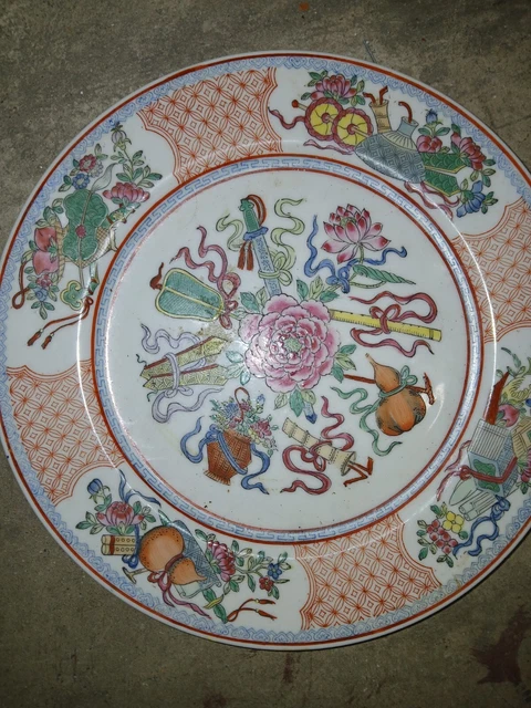ANTIQUE ASIAN CHINESE 1800s Enamel Handpainted Porcelain Plate £11.47 ...