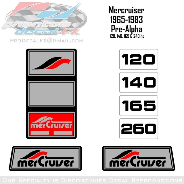 1965-83 MSD-PREA MERCRUISER Sterndrive Pre-Alpha 120 140 165 260 HP 7pc ...