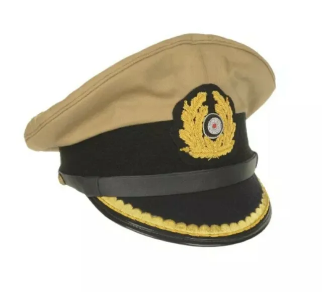 WW2 GERMAN KRIEGSMARINE Tropical Visor Cap Junior Officer US Uniform ...