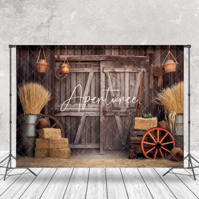 HAY COWBOY RUSTIC Wood Barn Door Backdrop For Photo $37.90 - PicClick AU