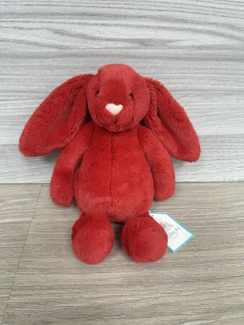 JELLYCAT LITTLE SMALL Bashful Cranberry Red Bunny BNWT retired £50.00 ...