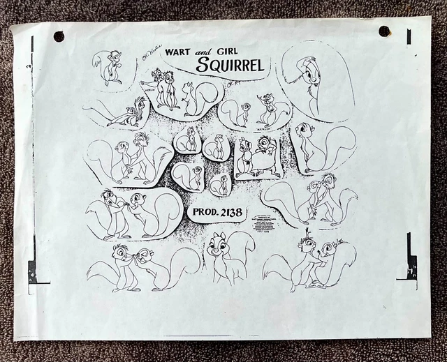 SWORD IN THE STONE WART and GIRL SQUIRRIL Model Sheet Disney ANIMATION ...