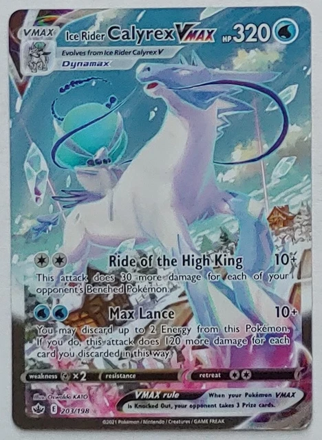 POKÉMON TCG ICE Rider Calyrex VMAX Chilling Reign 203/198 Holo Secret Rare - NM $35.00 - PicClick CA