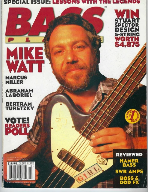 VINTAGE BASS PLAYER Magazine. October 1995. Mike Watt, Marcus Miller ...
