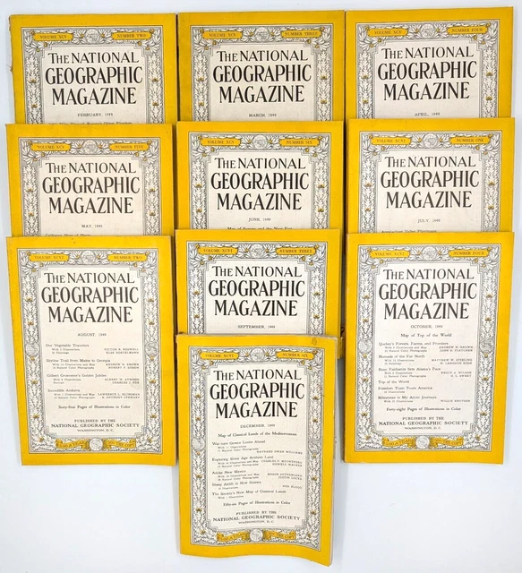 1949 NATIONAL GEOGRAPHIC Magazine Back Issues and Map Supplements ...