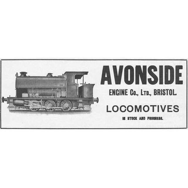 AVONSIDE ENGINE CO Bristol, Locomotive Makers Vintage Engineering ...