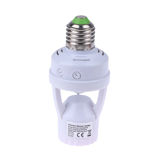 1PC AC100-240V E26/E27 Socket Converter With PIR Motion Sensor LED Lamp ...